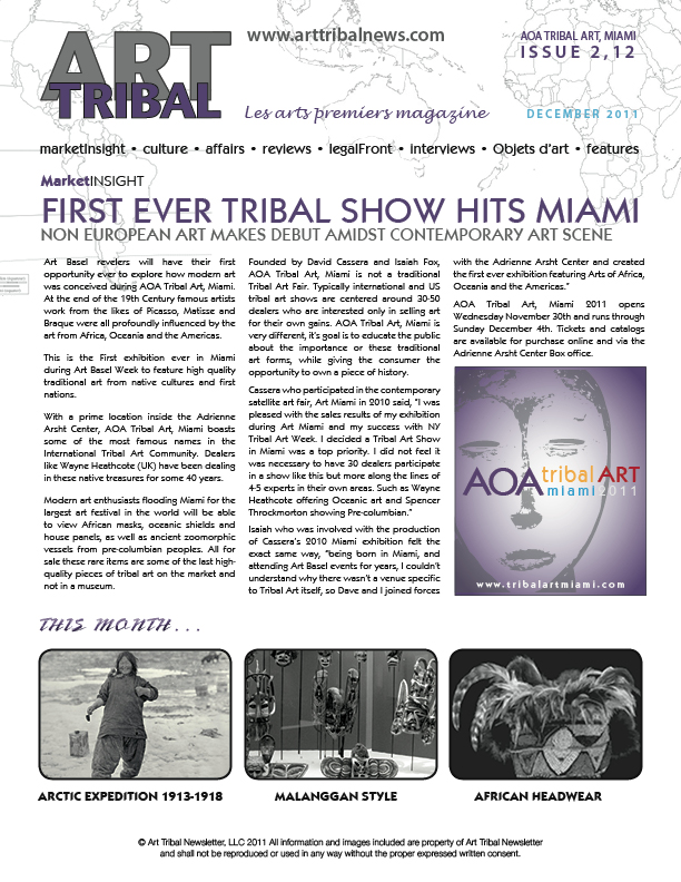 Art Tribal News, Les Arts Premiers Magazine, Tribal Art Info, New York ...